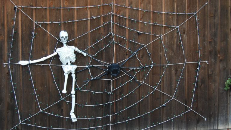 DIY Giant Halloween Spider Web - By The Woodland Elf